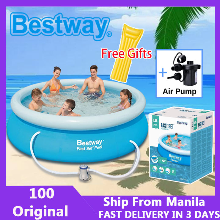 Bestway Fast Set Round Inflatable Swimming Pool Family Big Size Pool ...