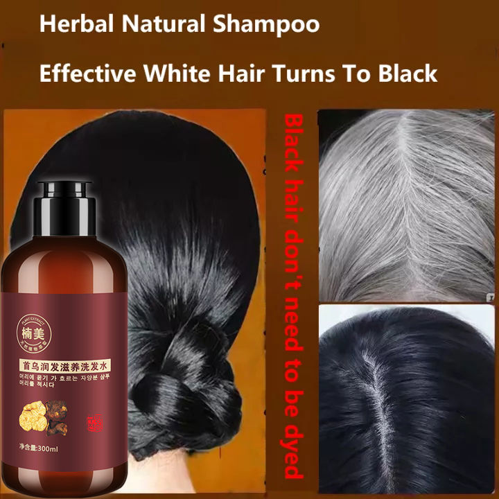 Black Hair Shampoo Effective Herbal Natural Polygonum Hair Blackening ...
