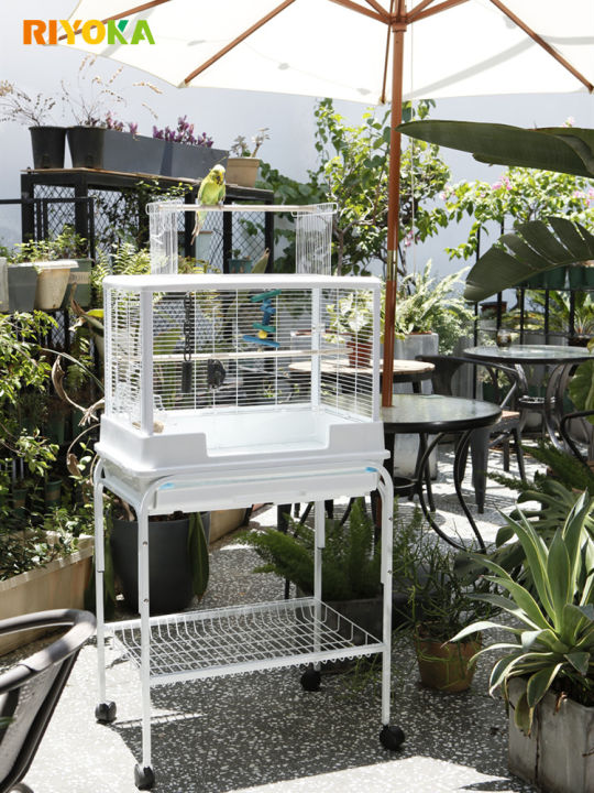 RIYOKA Luxury Tall Horizontal Wire Cage for Parakeets and Mascots with ...