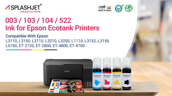 EPSON 003 Refill Ink SET 4 COLORS Compatible ink for L3210 L1110 L3110 ...