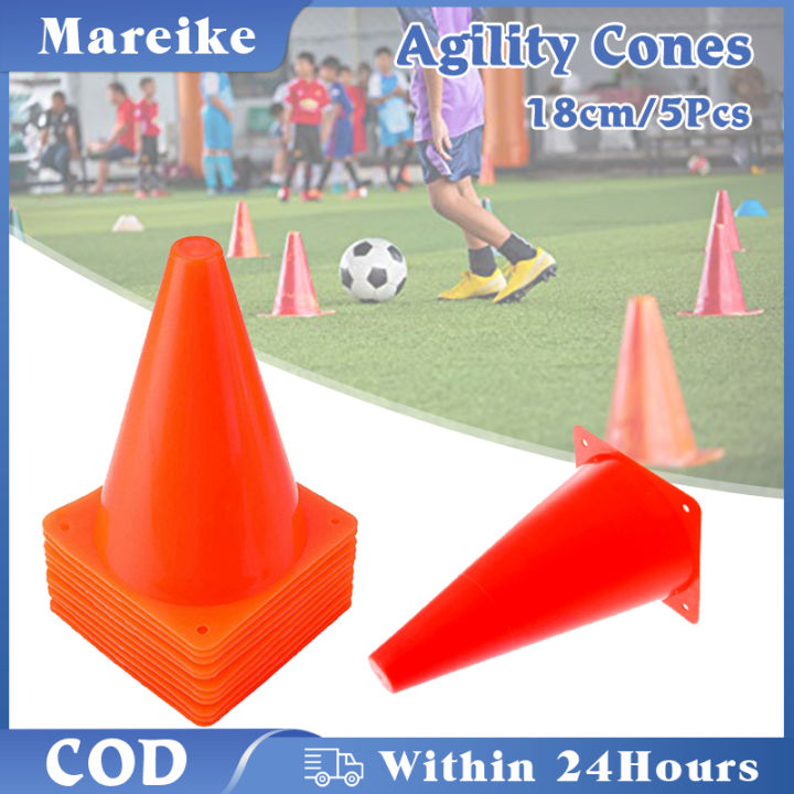5Pcs Plastic Agility Cones 18cm Sport Training Agility Marker Cone Basketball Soccer Cones ...