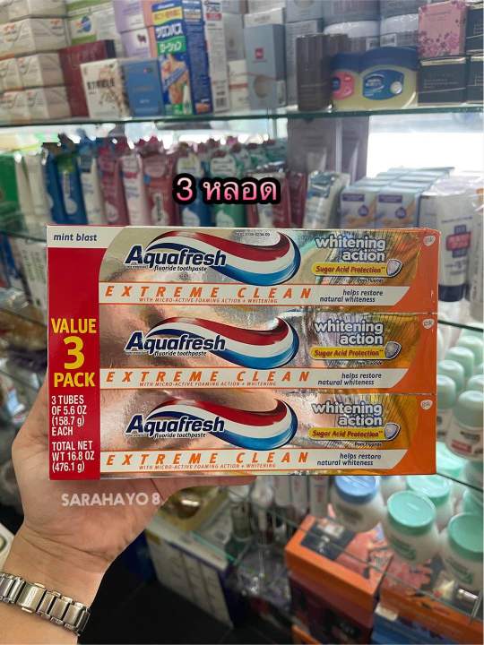 Aquafresh Extreme Mint Blast Clean Whitening Action Fluoride Toothpaste ...
