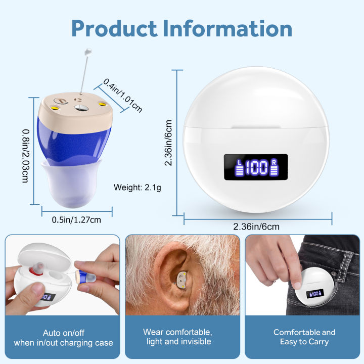 Hearing Aids Hearing Amplifiers for Seniors Rechargeable with Noise ...