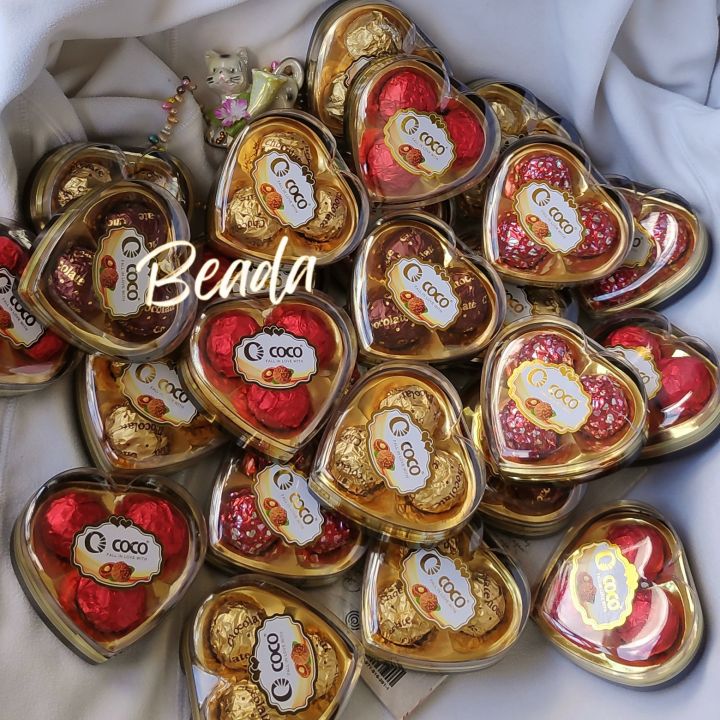 3pcs Coco Chocolate in Heart Box Authentic Affordable Valentine's Gift ...