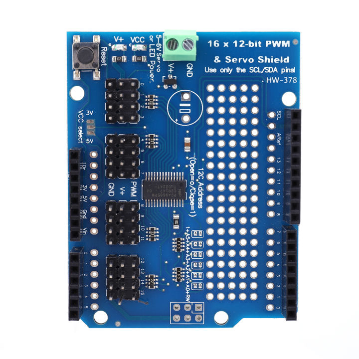 16-Channel 12-bit PWM Servo Motor Driver I2C Interface Motor Drive Shield Board for Raspberry ...