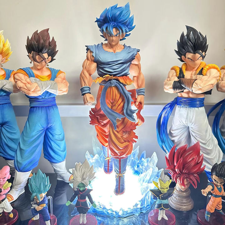 33cm JT Statue Dragon Ball Z Son Goku Figure Goku Blue Led Base Super ...