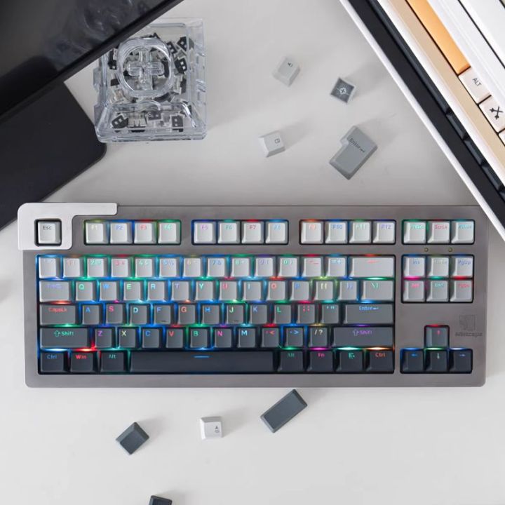 【เท่านั้น】Gmk คีย์บอร์ดสีเทาไล่ระดับสี132แป้นรองเท้าฟุตบอลปลอกกุญแจ PBT ...