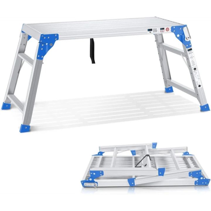 Adjustable Work Platform Support 330 lbs Height 24 to 35 inches Portable Aluminum Step Stool ...