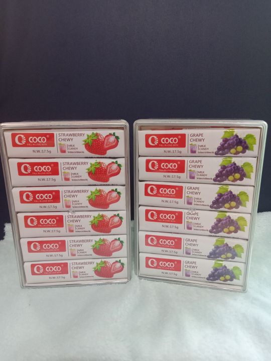Coco strawberry and grape chewy milk candy 30pcs (1box) | Lazada PH