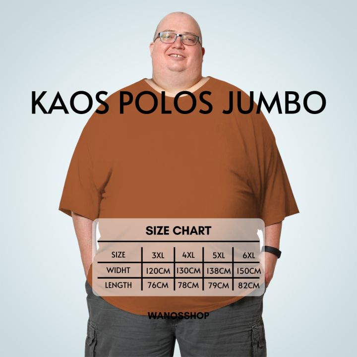 Kaos polos pria wanita super jumbo/big size/over size ukuran 3xl,4xl ...