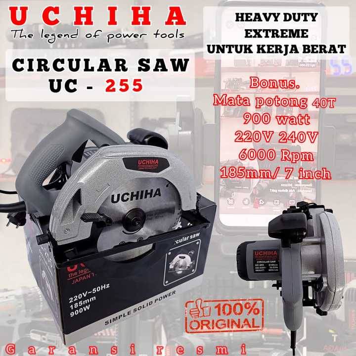 circular Saw merek uchiha type 185 HEAVY DUTY extreme bonus mata japan ...
