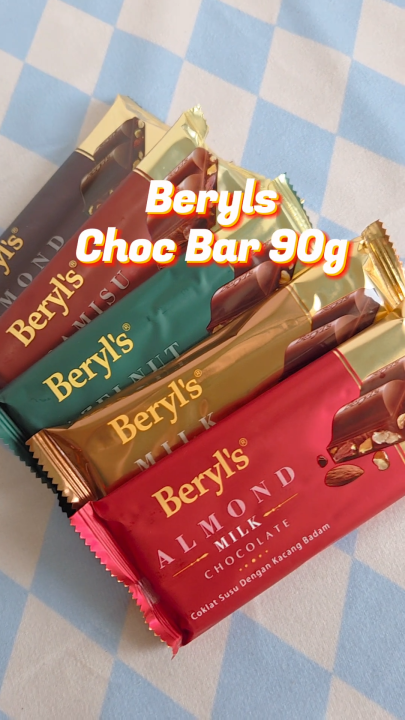 Beryl's Chocolate Bar 90g - Milk Tiramisu Hazelnut Almond Dark Choc ...