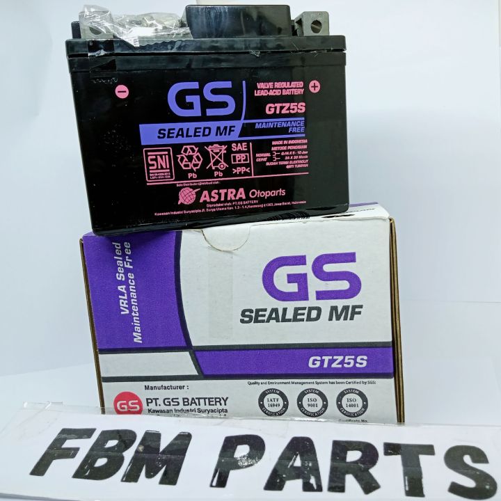 ACCU GS ASTRA GTZ5S/AKI GS KERING BEAT,VARIO,MIOJ,FINO FI,JUPITER ROBOT ...