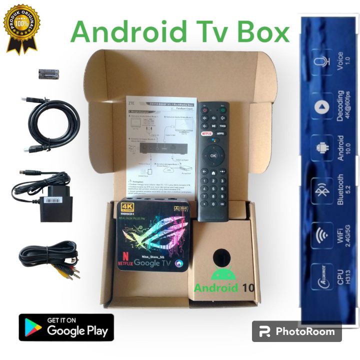 STB ZTE V5 B860H Android Tv Box OS 10 Ram 2/8GB Root & Unlock Full Aplikasi Certified Netflix ...