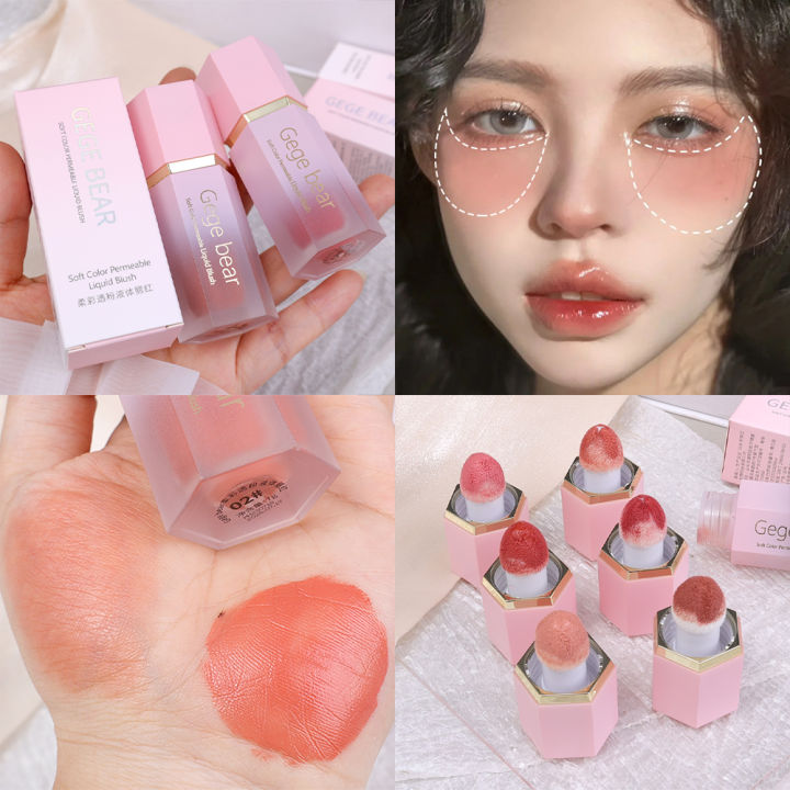 Waterproof Liquid Cheek Blush Sponge Stick Multi-purpose Eyes&Lips ...