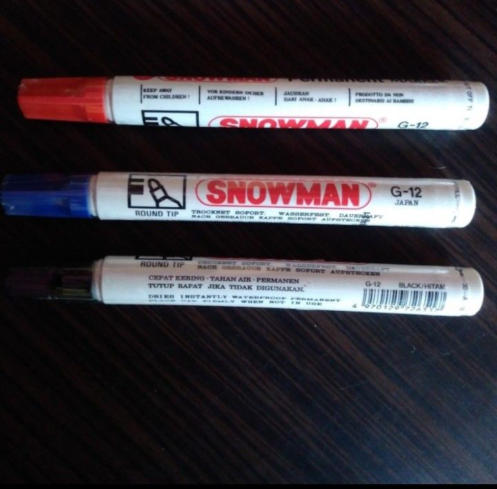 spidol snowman permanen permanent marker G-12 | Lazada Indonesia
