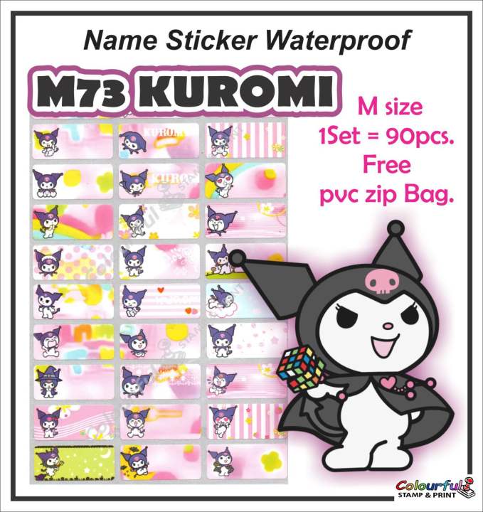 Sticker Name Kuromi (WATERPROOF) (READY STOCK) Nama Sticker 名字贴纸 | Lazada