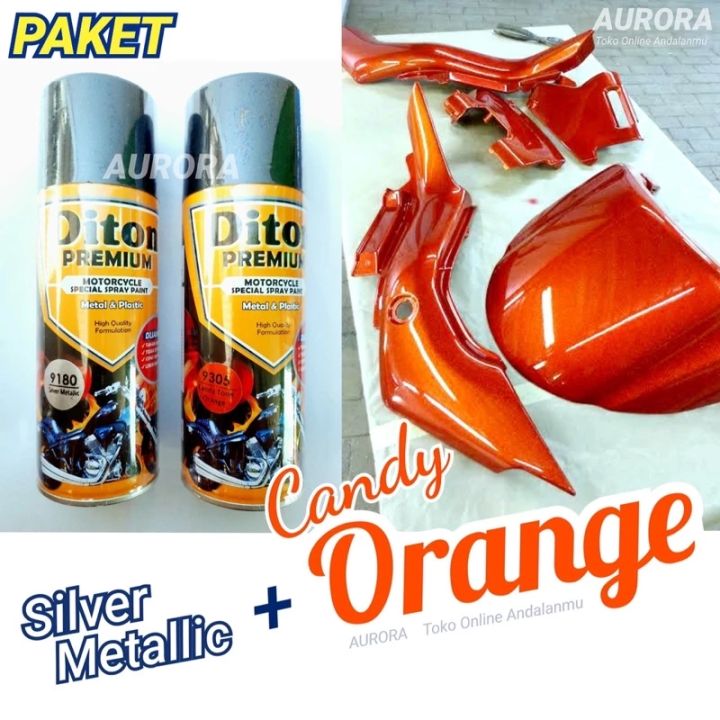 PAKET Diton Premium Candy Tone Orange 9305 + Silver Metallic 9180 ...