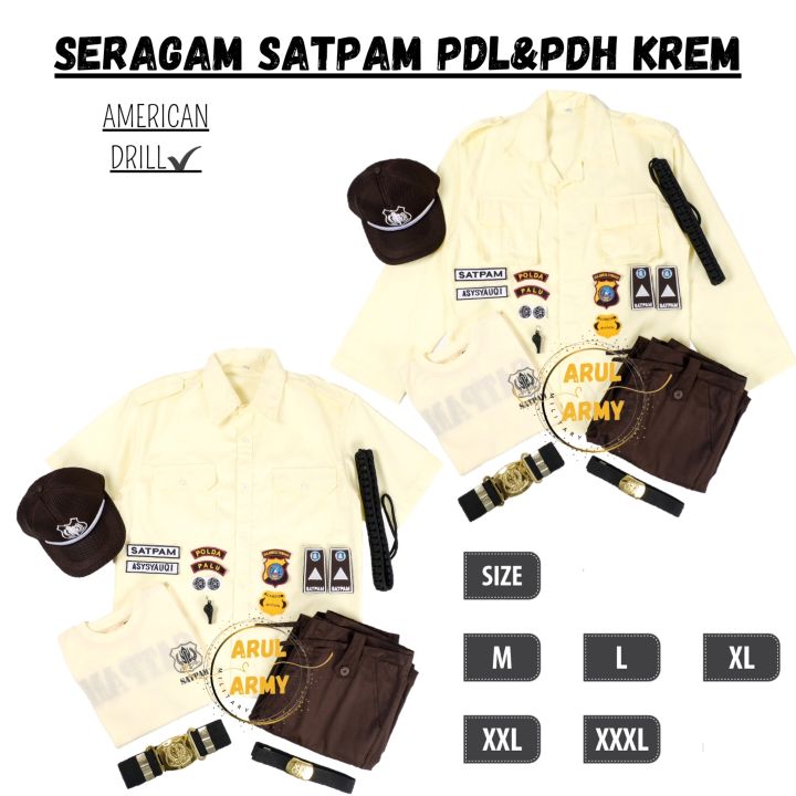 Grosir baju seragam satpam security krem cream terbaru seragam satpam krem seragam satpam cream ...