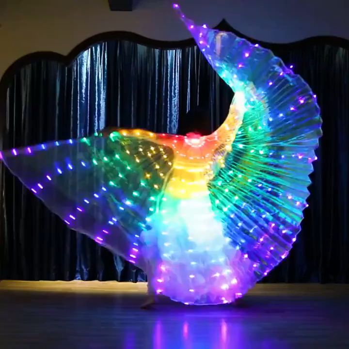 LED Butterfly Light Up Wings Five Color Belly Dance Wings Led Wings ...