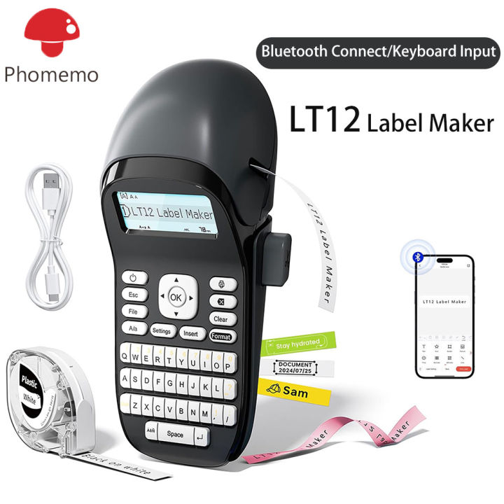 Phomemo LT12 Label Maker Machine, Rechargeable Handheld Label Makers ...