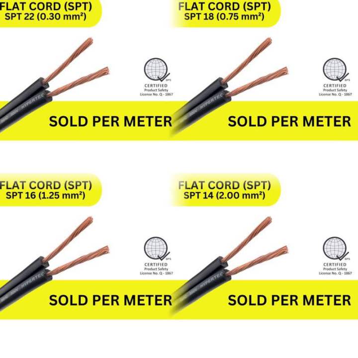 PER METER!!! Flat cord wire 22/2, 18/2,16/2, 14/2. Extension wire, 2 ...