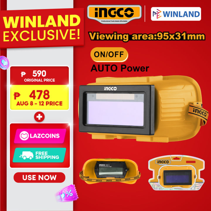 Ingco by Winland Auto Darken Mask Weld Welding Goggles AHM112 ING-HT ...