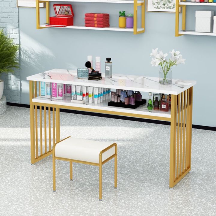 Manicure Table And Chair Set Nail Desk Wood Long Table For Nail Tech ...