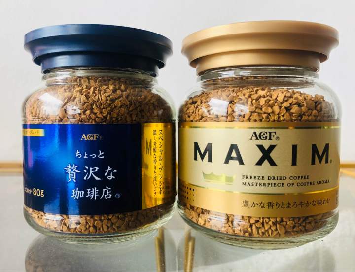 AGF Japan Maxim Gold Rich Aroma / Blue Special Blend Instant Coffee ...