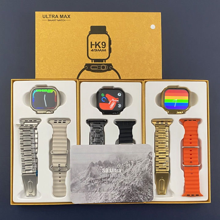 🎁 【Readystock】 + FREE Shipping 🎁 New HK9 Ultra Max Gold Smart Watch ...