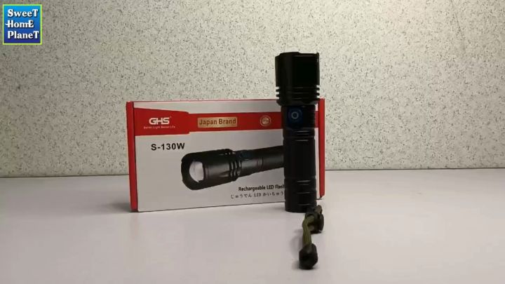 Japan GHS S-130W Rechargeable Torch Long Range Torch Light 8000 mAh ...