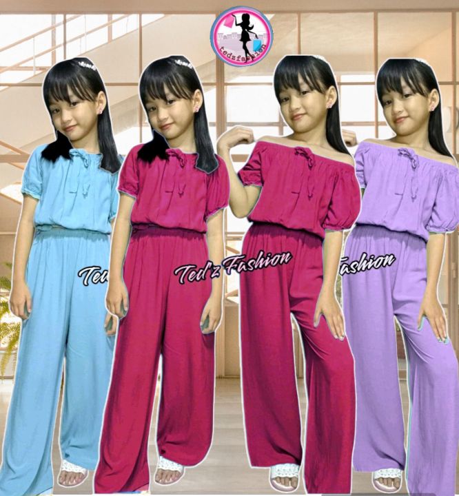 TPTP Terno Puff Top and Pants for kids 7 to 8 yrs old (challis) | Lazada PH