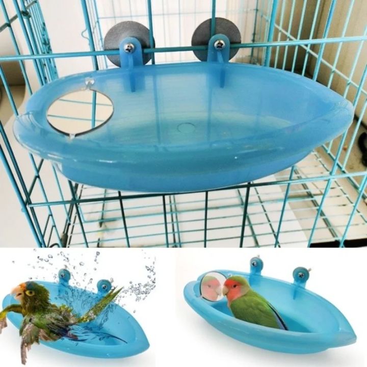 Bird Water Bath Tub For Pet Cage Hanging Bowl Parrot Parakeet Bird Bath ...