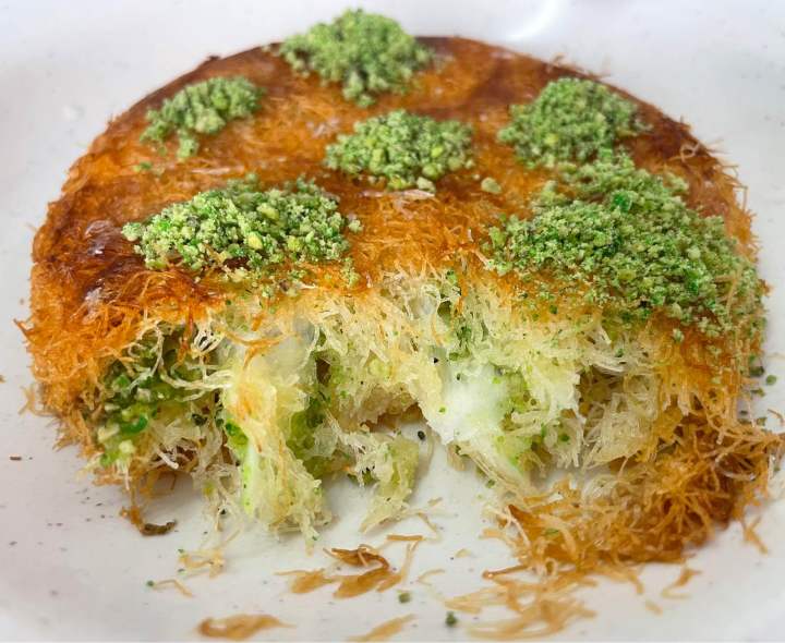 Kunafa Arab taste New Taste, Pistachio Mozzarella Chocolate Cheese ...