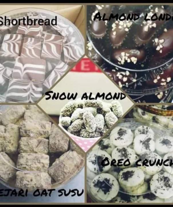 combo 5 biskut raya shortbread/almond london/oreo cookies/oat susu/snow ...