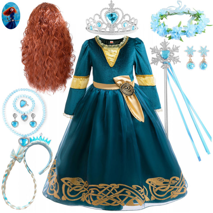 Christmas Carnival Party Princess Merida Brave the Heart Dress For Girl ...