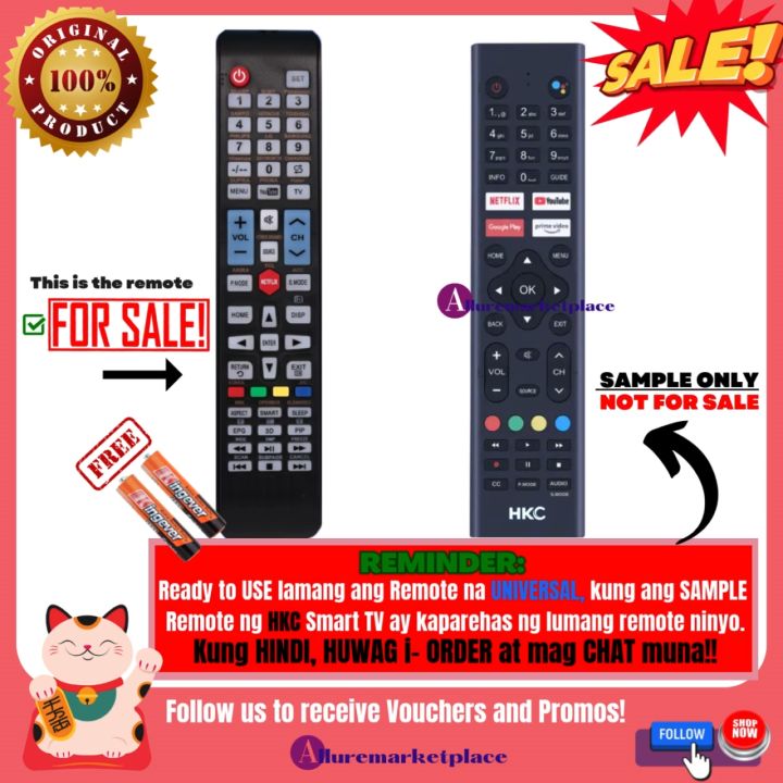 HKC Universal Remote Ready to Use Universal TV Remote for HKC Smart ...