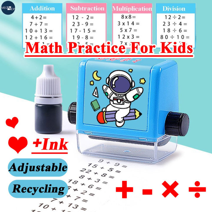 MEGATOP Math Roller Stamp Add Subtract Multiply Divide Seal Stamp Kids ...