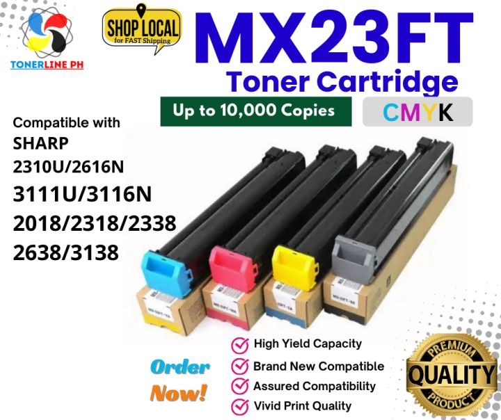 MX23FT MX-23FT MX23GT MX23AT MX23 CMYK Toner Cartridge Compatible with ...