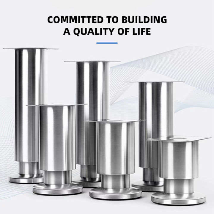 4PCS Height Adjustable Stainless Steel Furniture Feet Legs Kitchen ...
