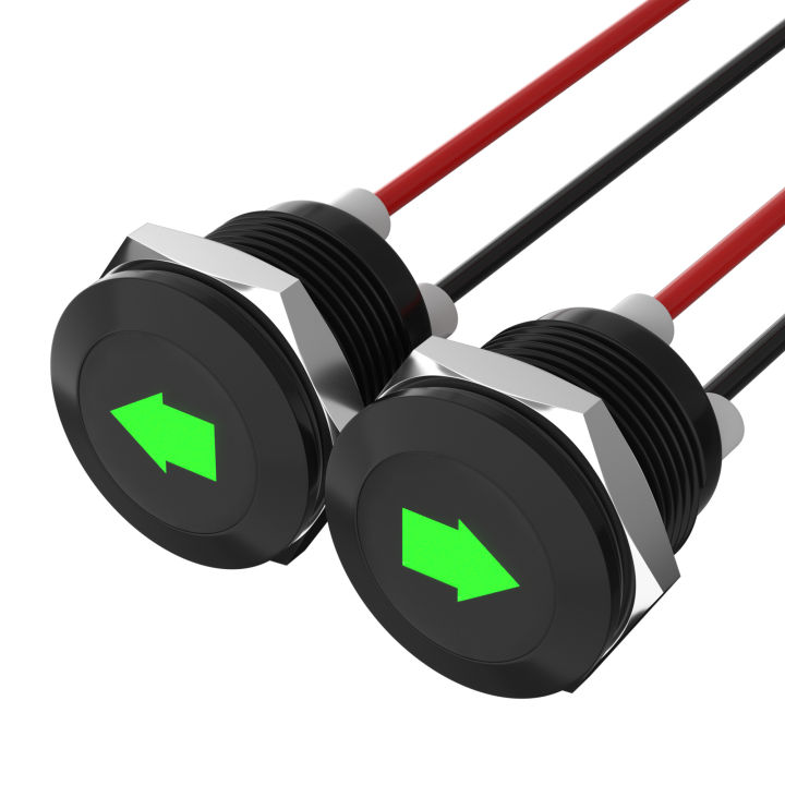 DaierTek 12mm LED Indicator Pilot Dash Light Single Arrow Symbols 12V ...