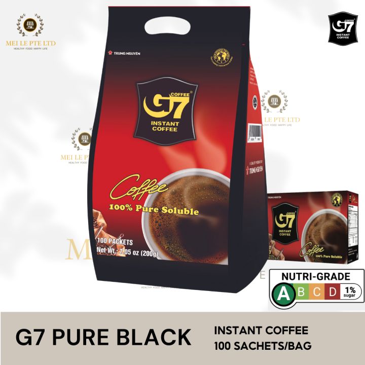 [SG STOCK] G7 Pure black 100 sachets Instant Coffee (100 sachets x 2g ...