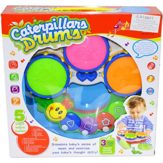Caterpillars Drums Educational Musical Drum Set Baby Toy with Light and ...