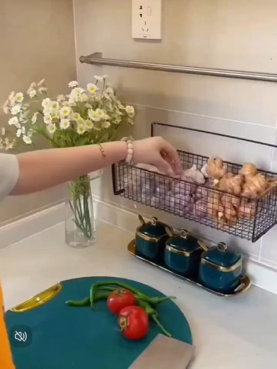 Yo Home Wall Mounted Kitchen Hanging Rack Spice Storage Holder Kitchen ...