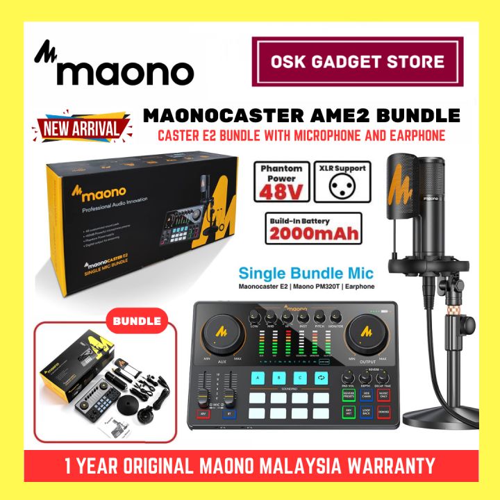 Maono Caster AME2A Audio Interfaces Bundle Kit | Maonocaster E2 + Maono ...