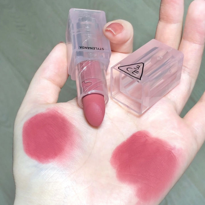 3CE Transparent Lipstick Sweet Potato Rose Matte Soft Mist Sea Salt ...