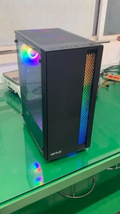 VENUZ ATX Tempered Glass Gaming Case VC2805G with LED RGB Strip & RGB ...