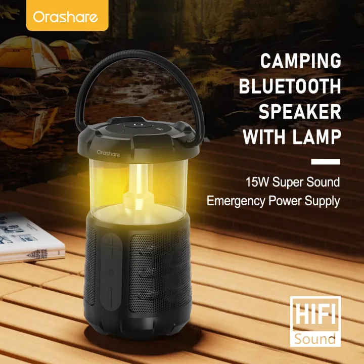 Orashare BS12 Bluetooth Speaker With Camping Light , 15W Super Sound Portable Outdoor Speaker ...