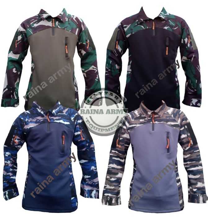 kaos bdu scuba kaos tactical bdu t-shirt scuba lengan panjang loreng auri sbp tni al kri loreng ...