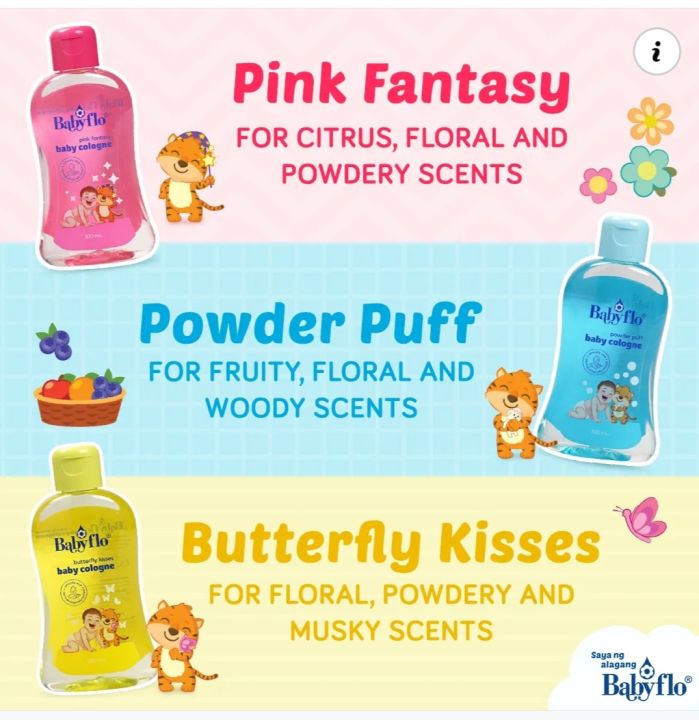 Babyflo Cologne Set Of 3 Scents (Powder Puff, Butterfly Kisses & Pink ...